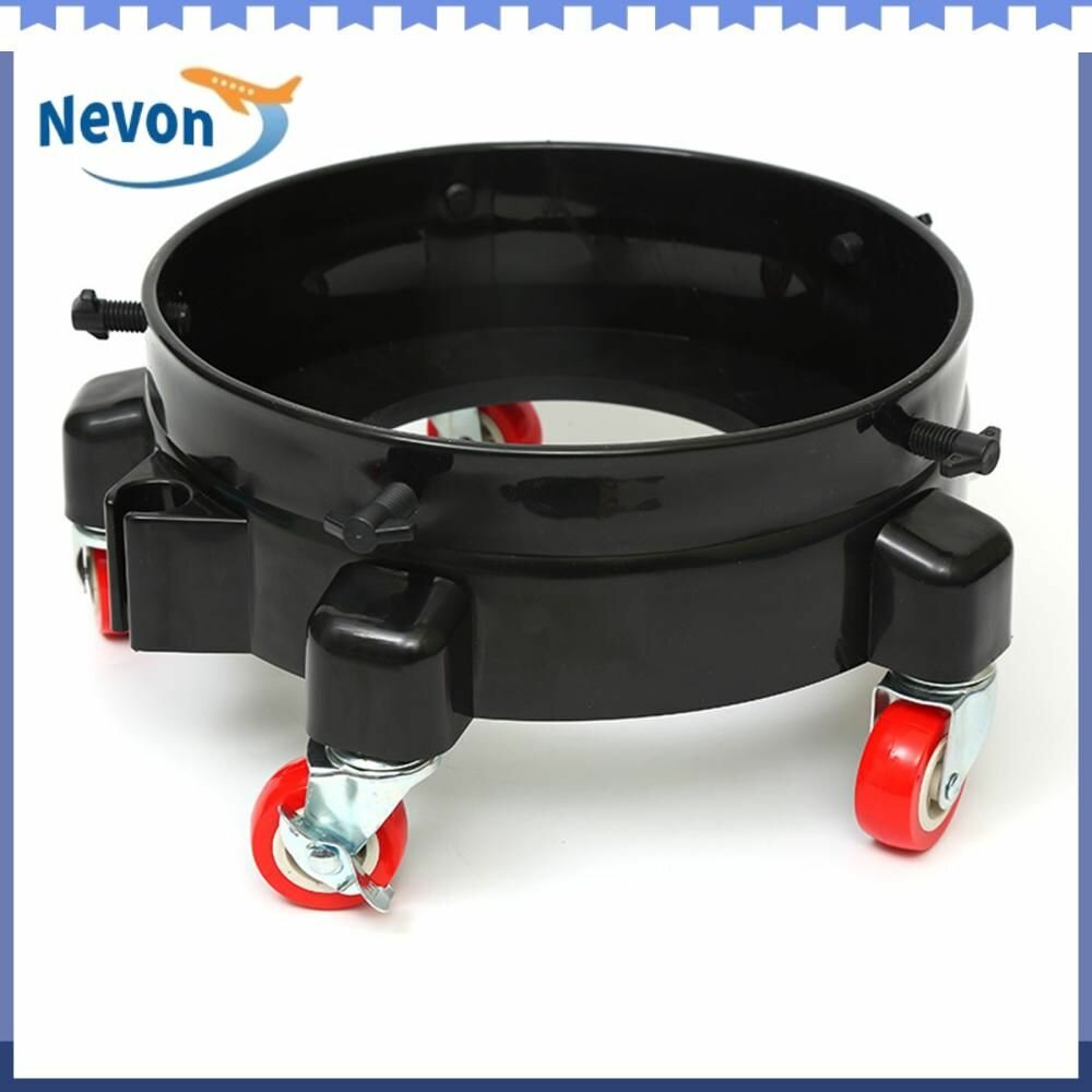 Тележка для ведра Nevon — полипропиленовая платформа на универсальных роликах, чёрная, 29×16 см для перемещения
