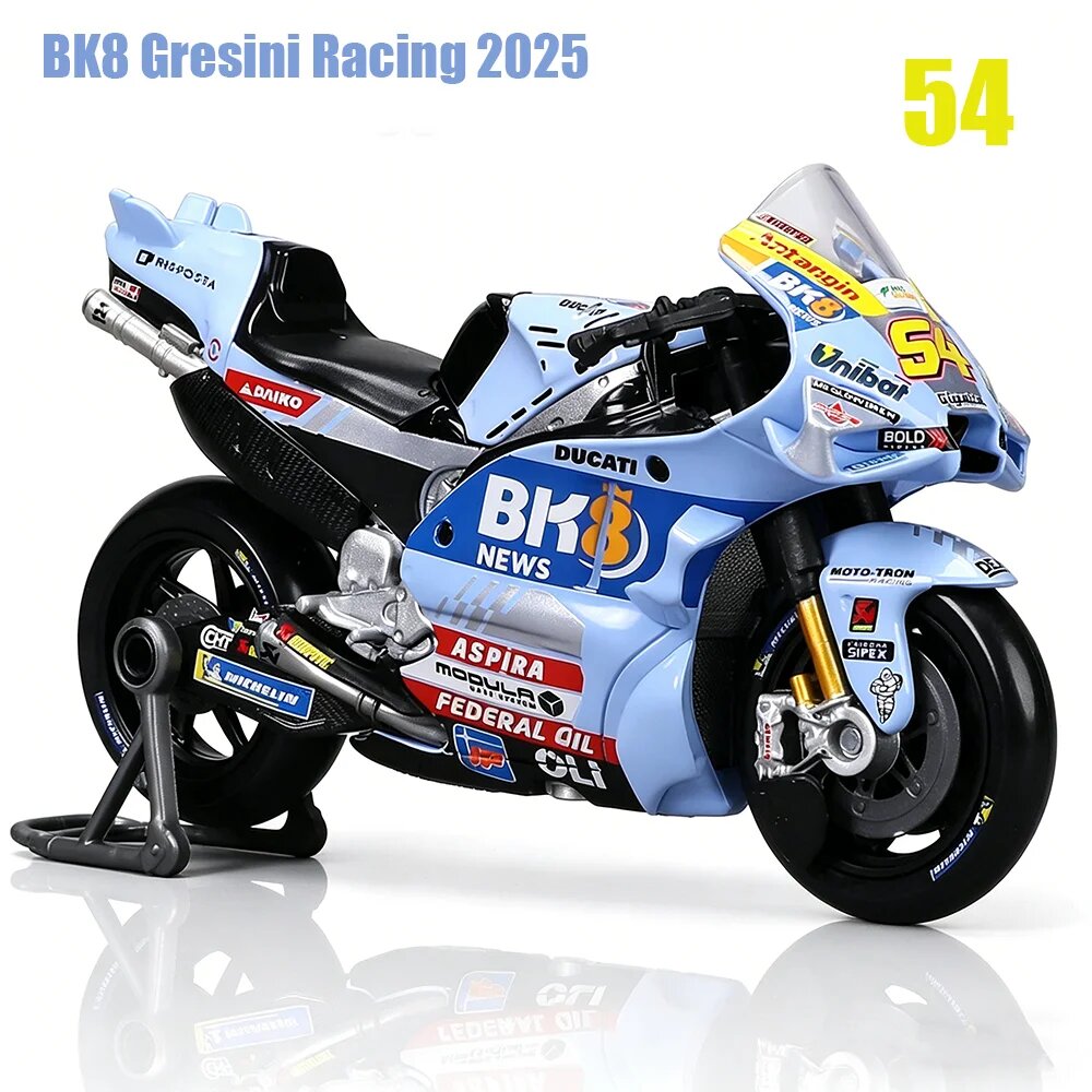 Maisto 1:18 модель мотоцикла 2025 Gresini No.54