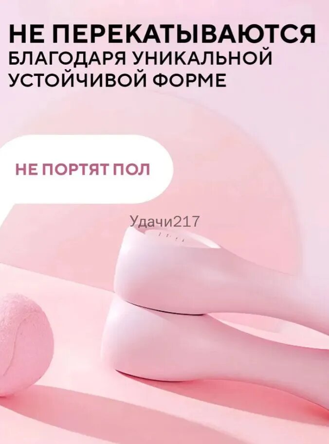 Гантели для фитнеса чугунные, 2 шт. по 1 кг, удобный обхват, не скользят в руке — фото 1