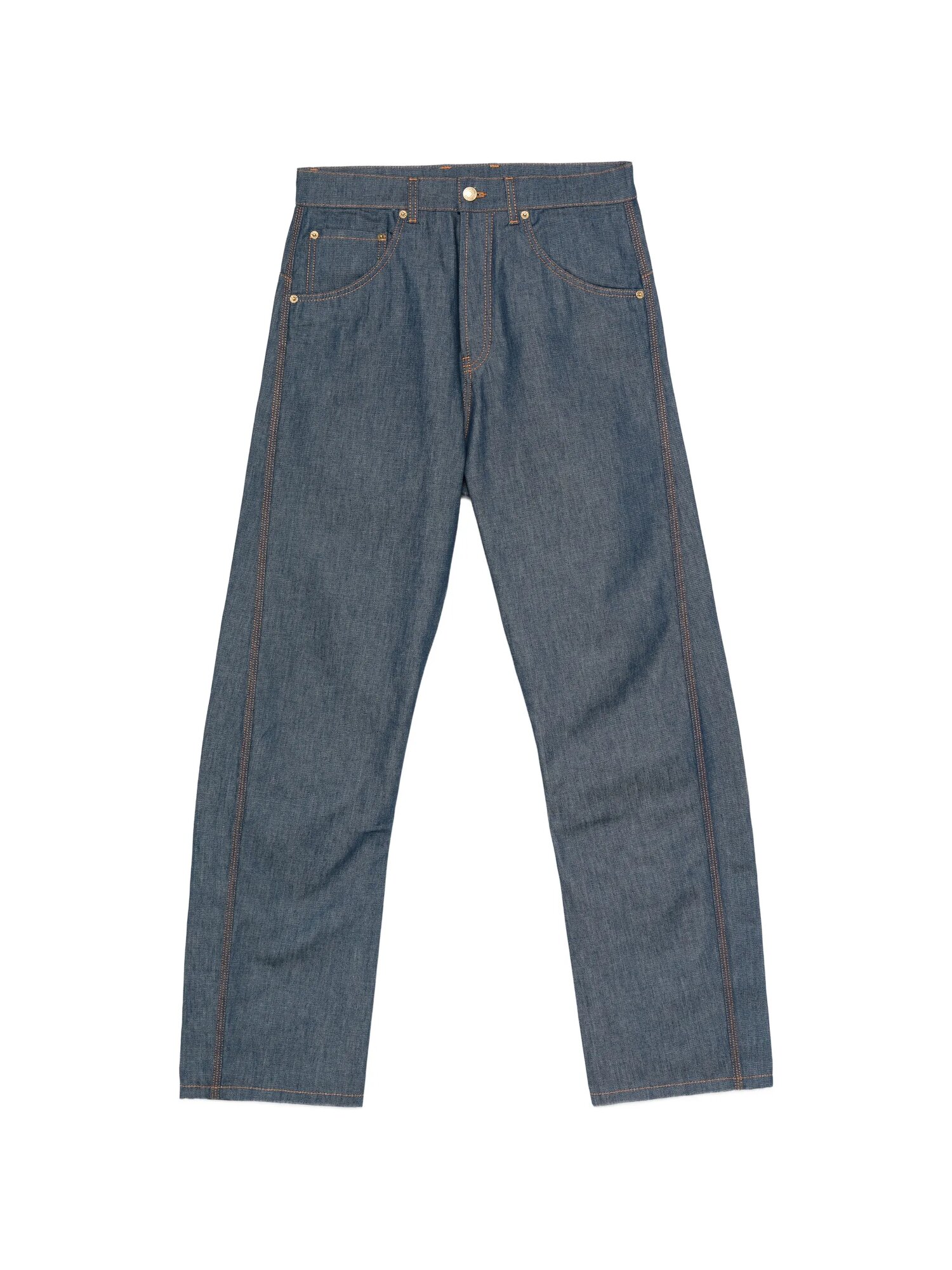 Джинсы Contrast-stitching logo-patch jeans 