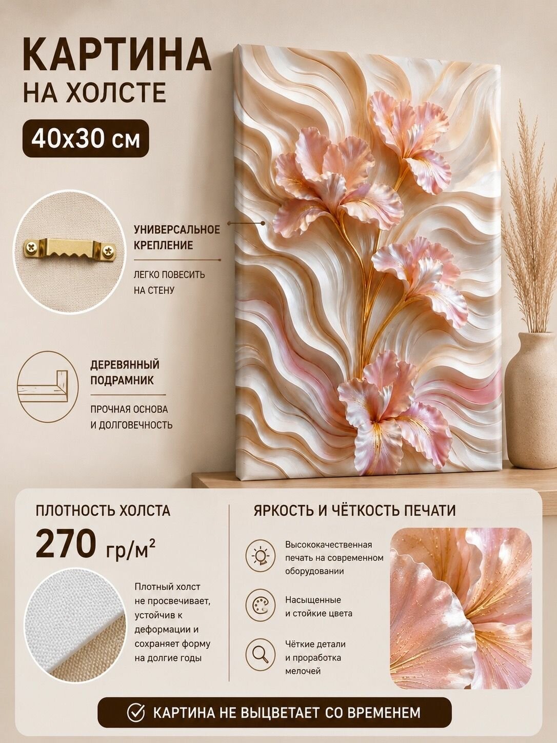 Цветы 40х30 — фото 1