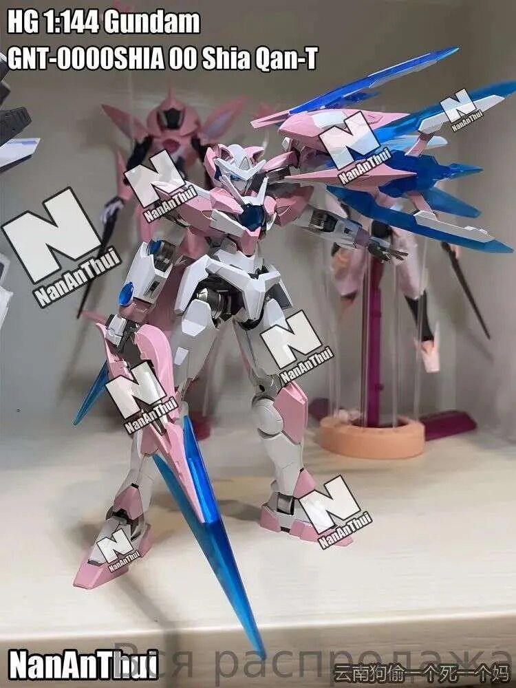 Сборная Игрушечная фигурка модель HG 1:144 Gundam GNT-0000SHIA 00 Shia Qan-T, Высококачественная модель, Поставляется с бесплатными наклейками
