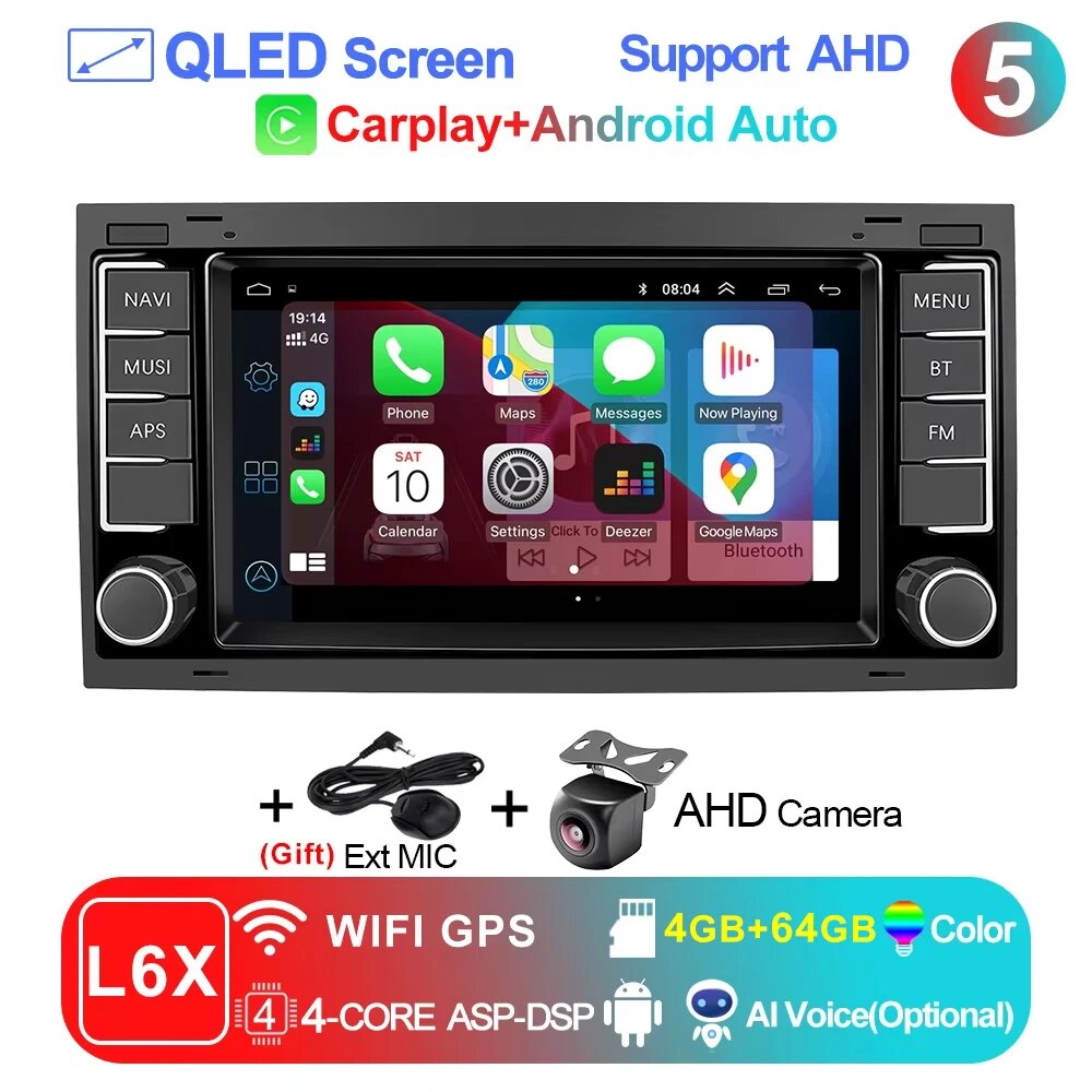 Автомагнитола Android 14, CarPlay, AHD камера, L6X