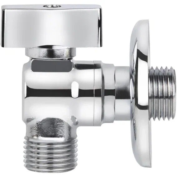 Кран шаровой Kaiser, латунь, угловой, Ду 15, 1/2"х1/2", хромированный арт 261