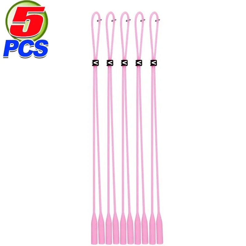 Регулируемые силиконовые шнуры для очков Розовый, Pink(5pcs)