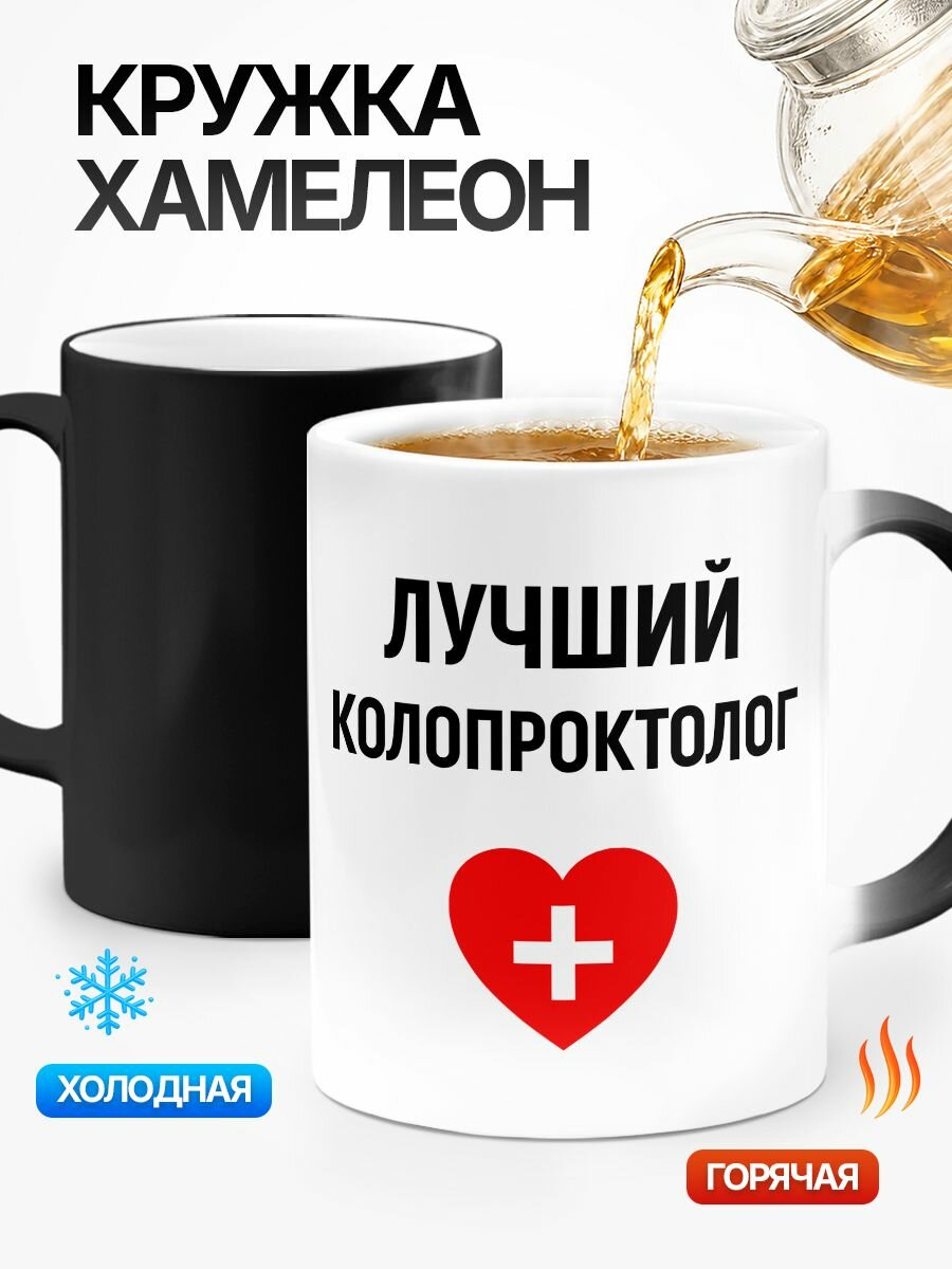 Кружка хамелеон подарок врачу Лучший Колопроктолог