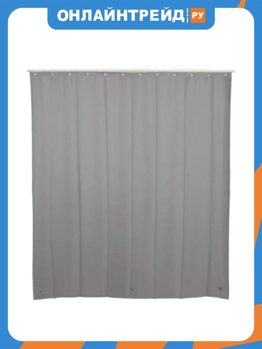 Штора для ванной Defender Home Anna Eco-01 180x200см,55г/м2, серый, PEVA