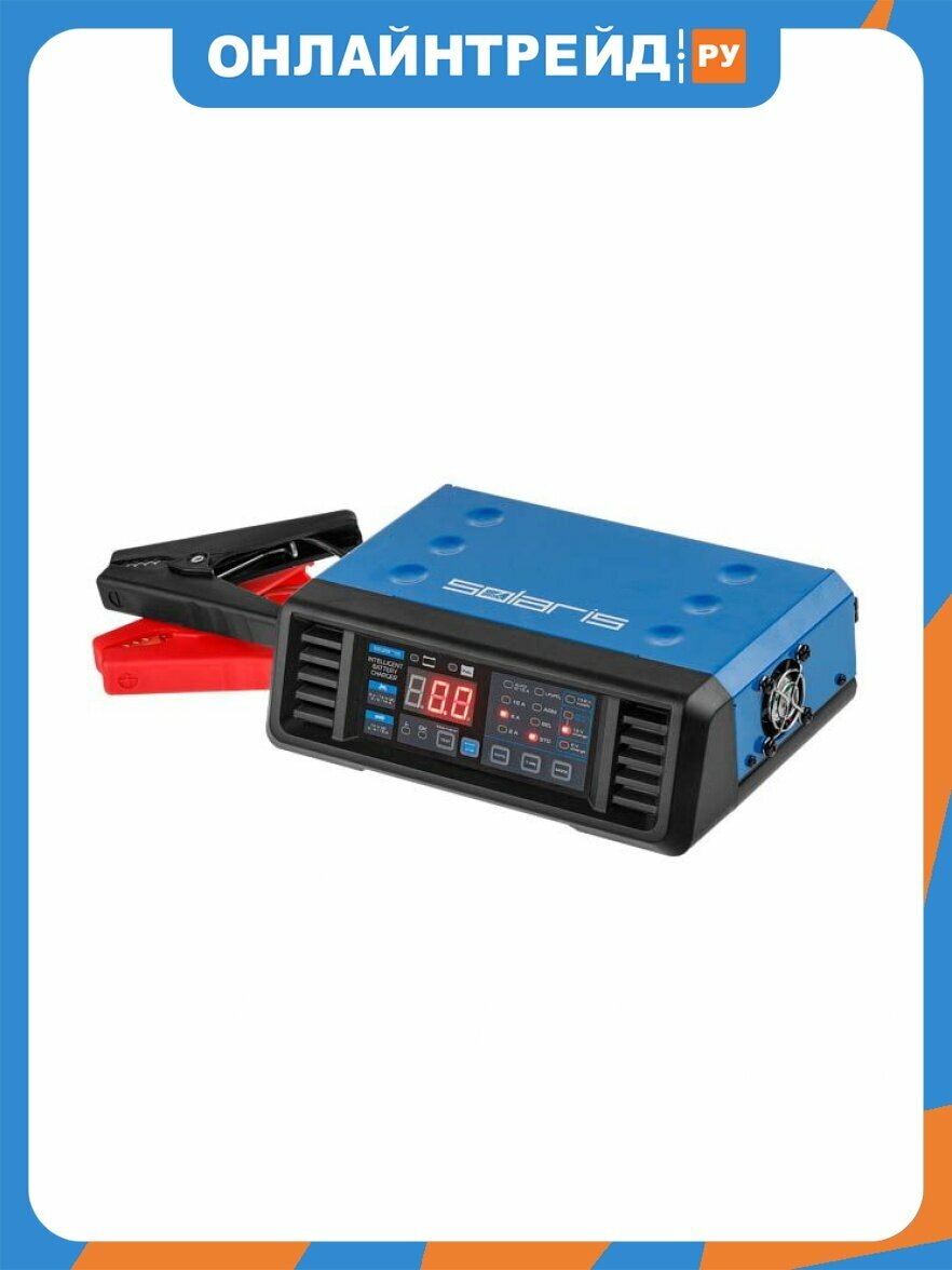 Зарядное устройство Solaris CH-161 Digital (6 В / 12 В, 15 А, до 300 А*ч, 9-ступенч. инверт, Boost 75 A)