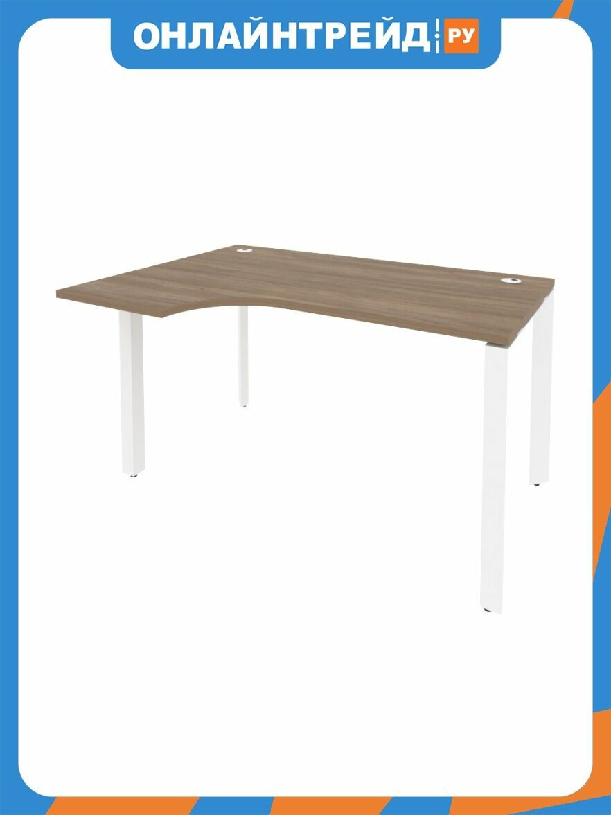 Стол эргономичный Riva CHAIR левый на П-образном м/к O. MP-SA-2 (L) Дуб аризона/Белый металл 1380*980*750 Onix
