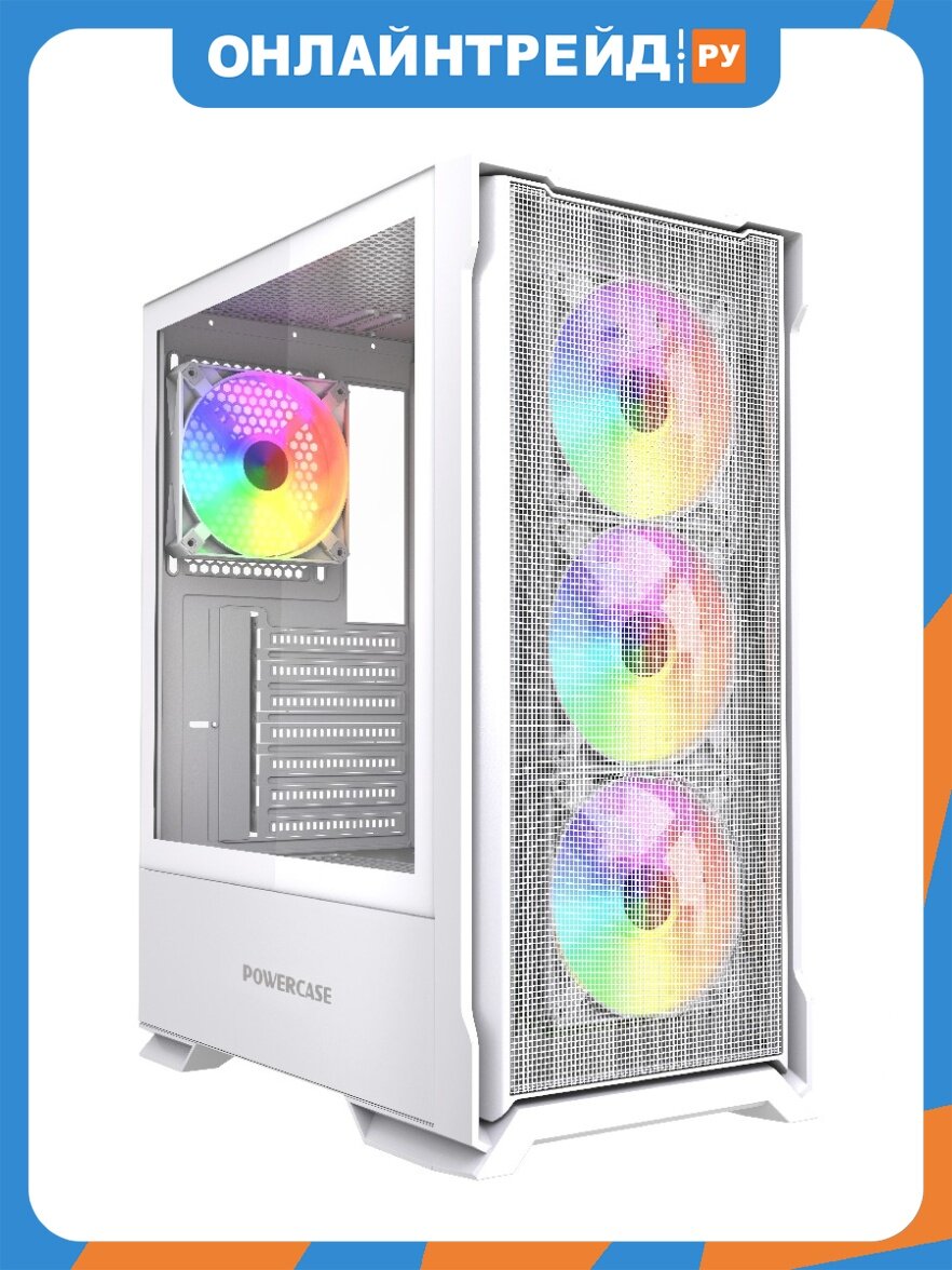 Корпус Powercase Mistral AZ4W ARGB, белый (CMAZW-A4)