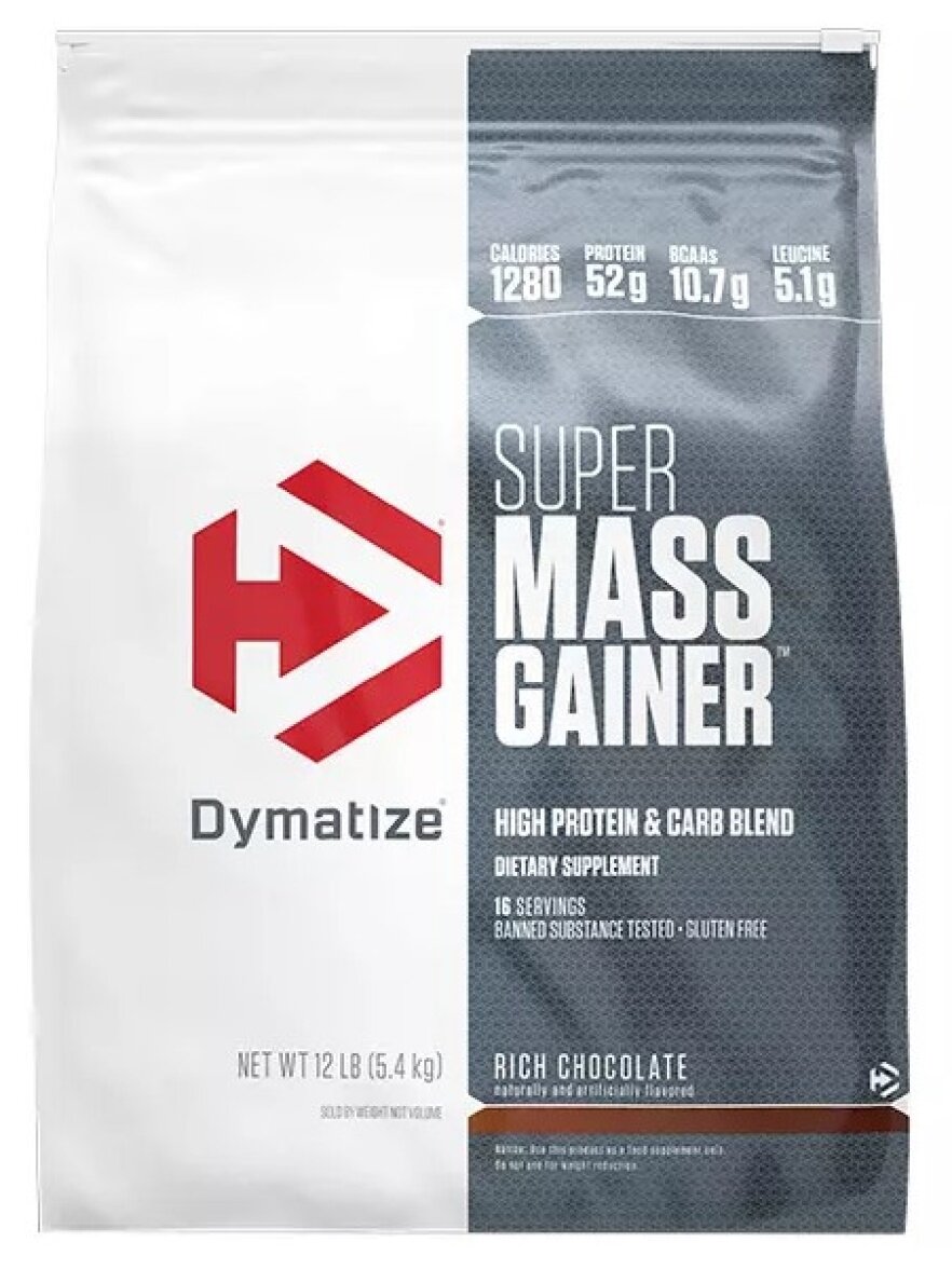 Гейнер Dymatize Nutrition SUPER Mass Gainer 12 lb - Rich Chocolate 5450g