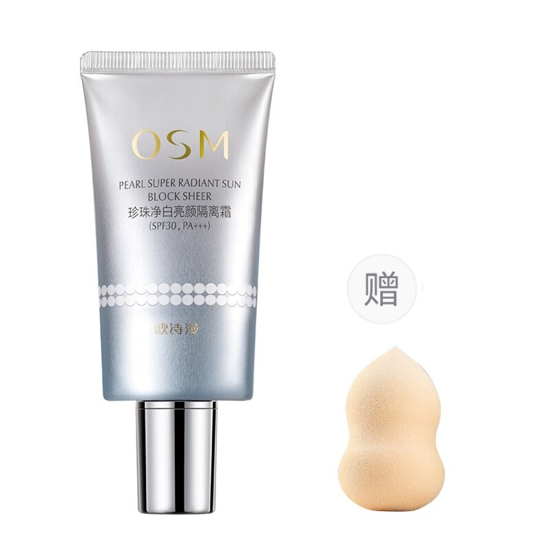 Праймер женский OSM Pearl Pure White Bright Luster Primer Cream SPF30 PA+++, Primer Cream 40g+Makeup Sponge *1