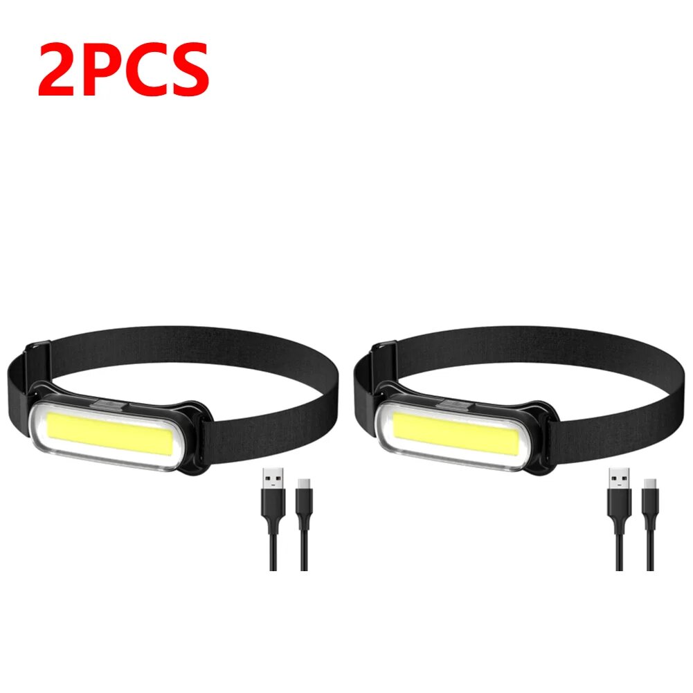 USB Rechargeable LED Headlamp 2PCS
