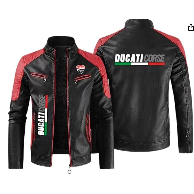 Мужская куртка Ducati из искусственной кожи, черная