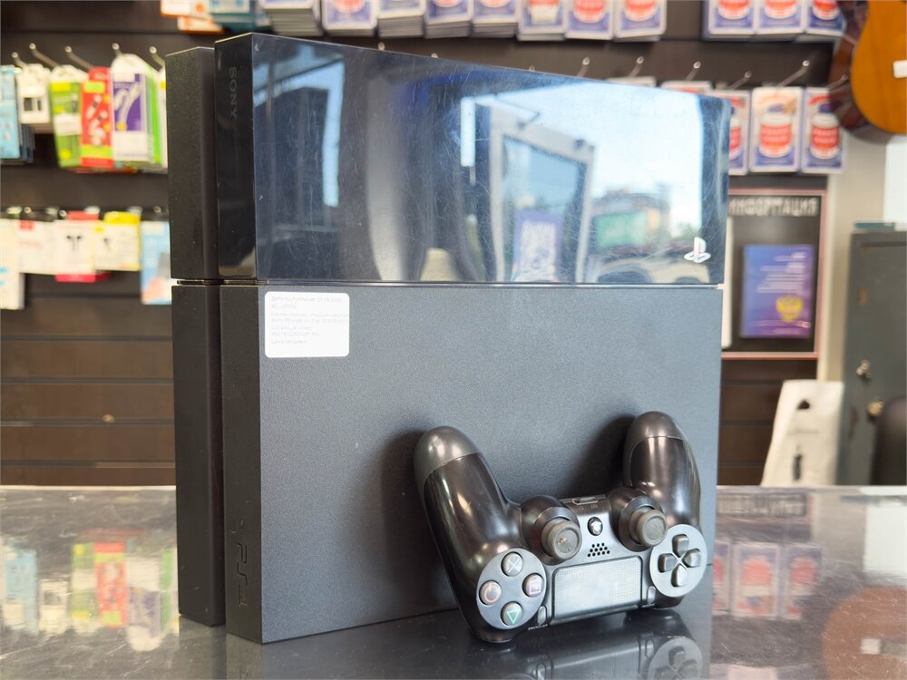 Игровая приставка Sony PlayStation 4 fat HDD 500 ГБ, без игр, без дополнительных аксессуаров, чёрный