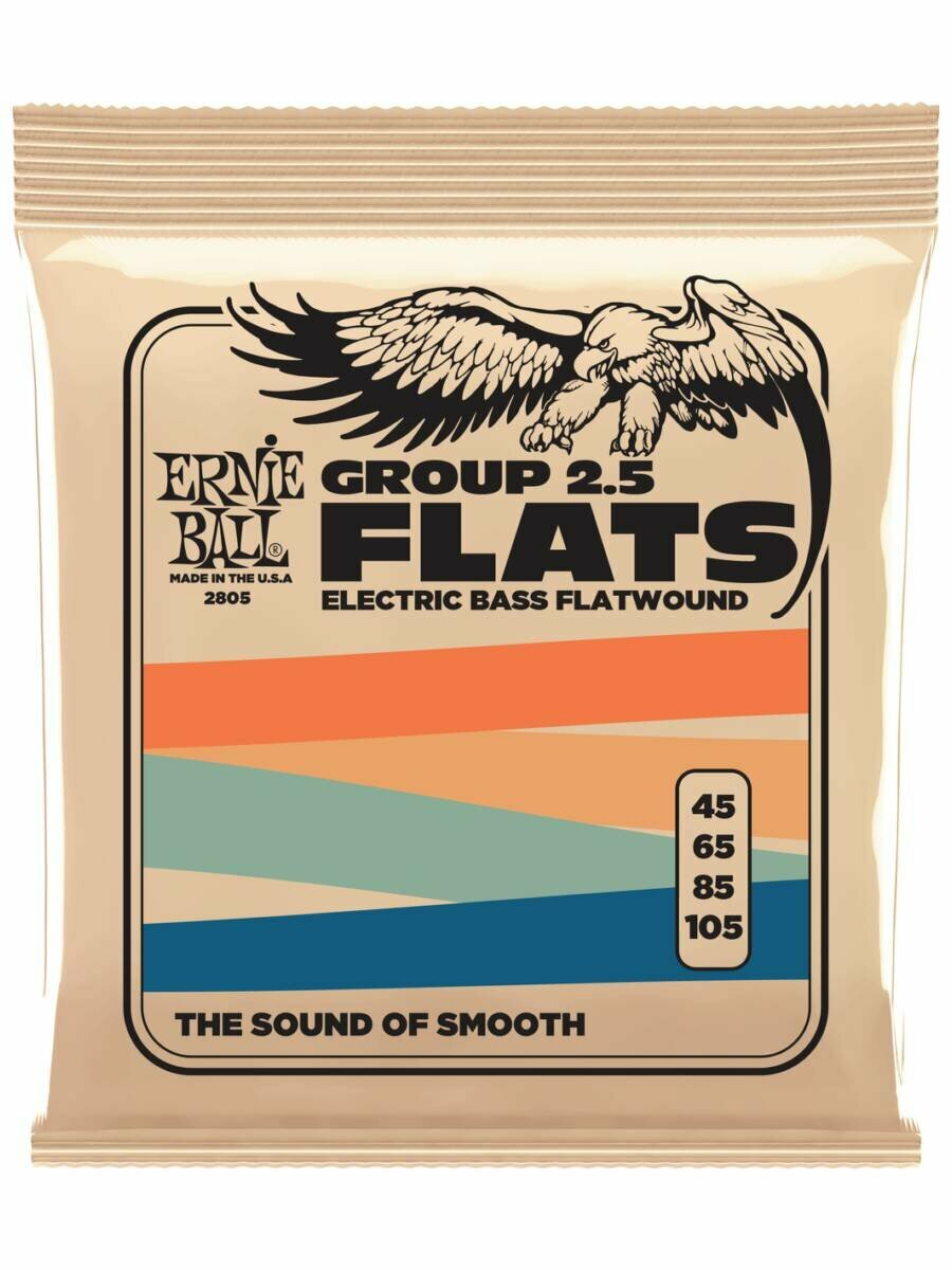 ERNIE BALL 2805 - струны для бас-гитары Group 2.5 Flatwound Short Scale 45-105
