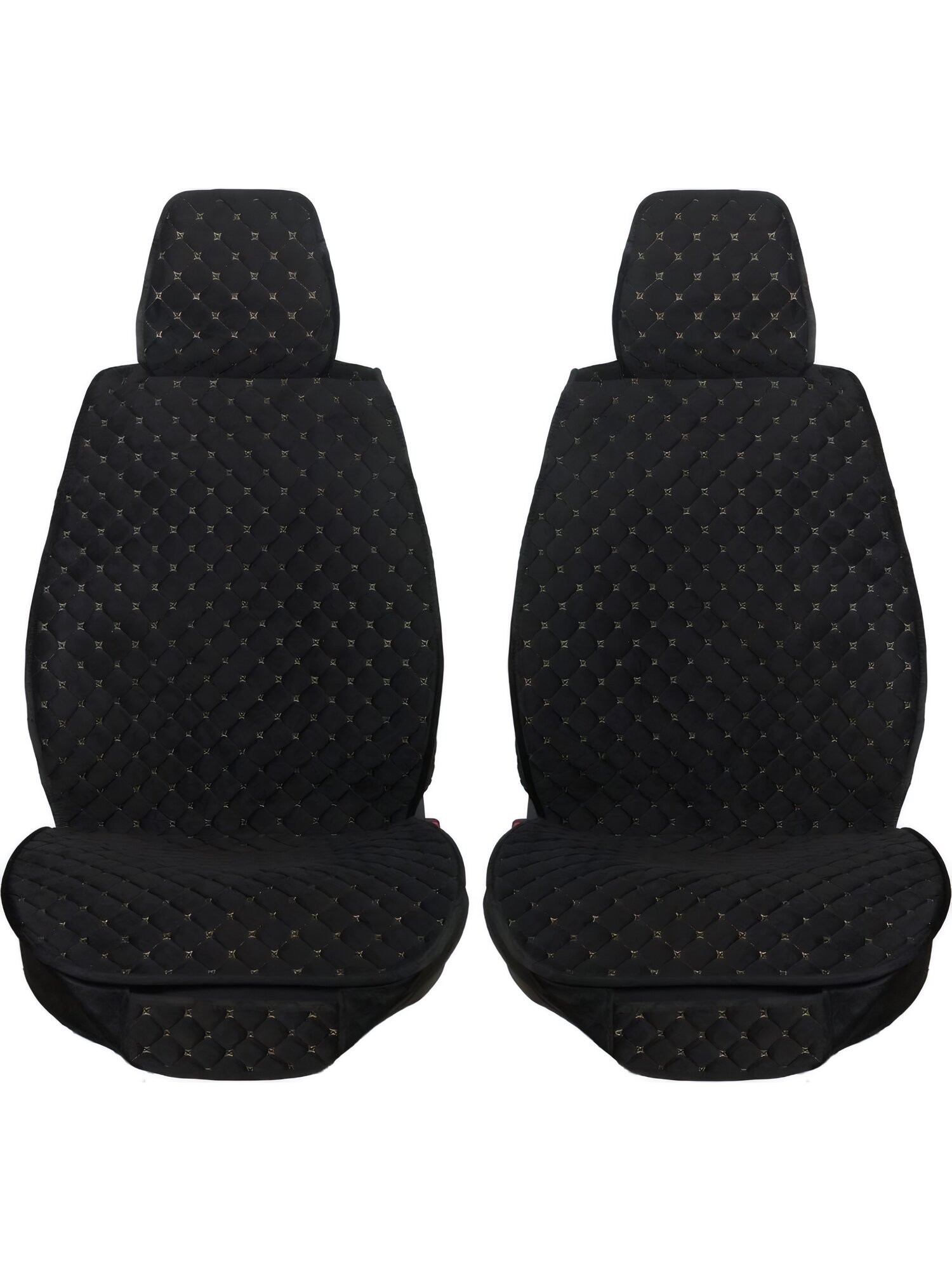 Накидки каркасные велюровые Seintex Classic Romb чёрный, строчка бежевая