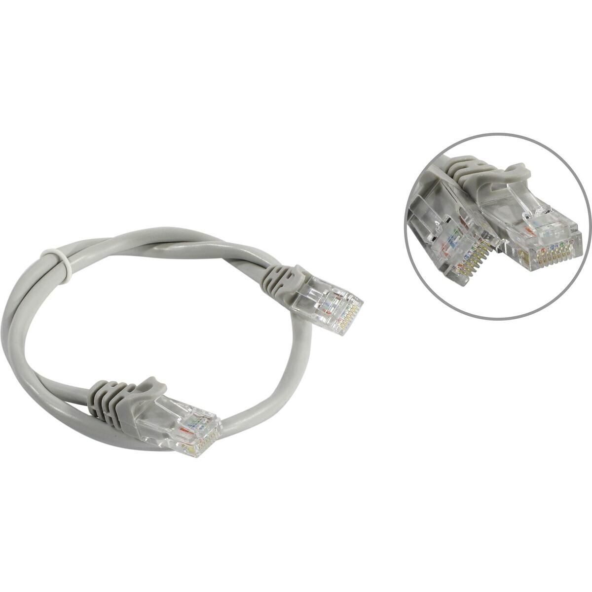 ExeGate Patch Cord UTP кат.5e, 0.5м, серый