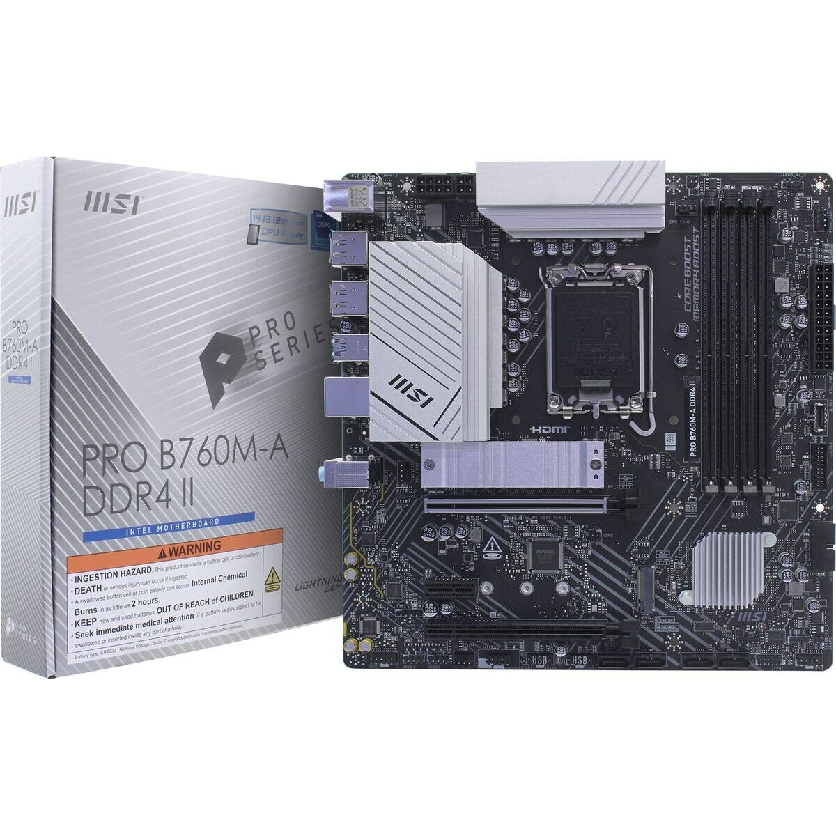 MSI PRO B760M-A DDR4 II (RTL) LGA1700 B760 2xPCI-E 2xHDMI+2xDP 2.5GbLAN SATA MicroATX 4DDR4