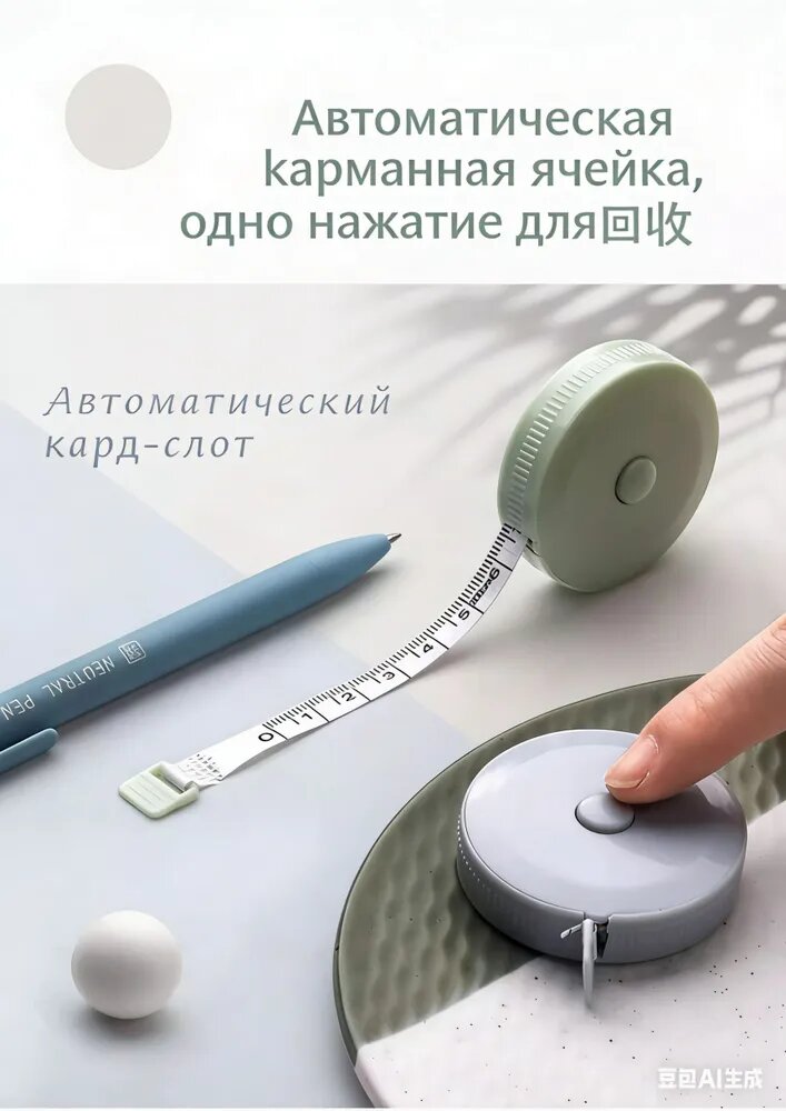 Измерительная лента 2м x 8мм, автоматическая карманная, с автоматическим кард-слотом