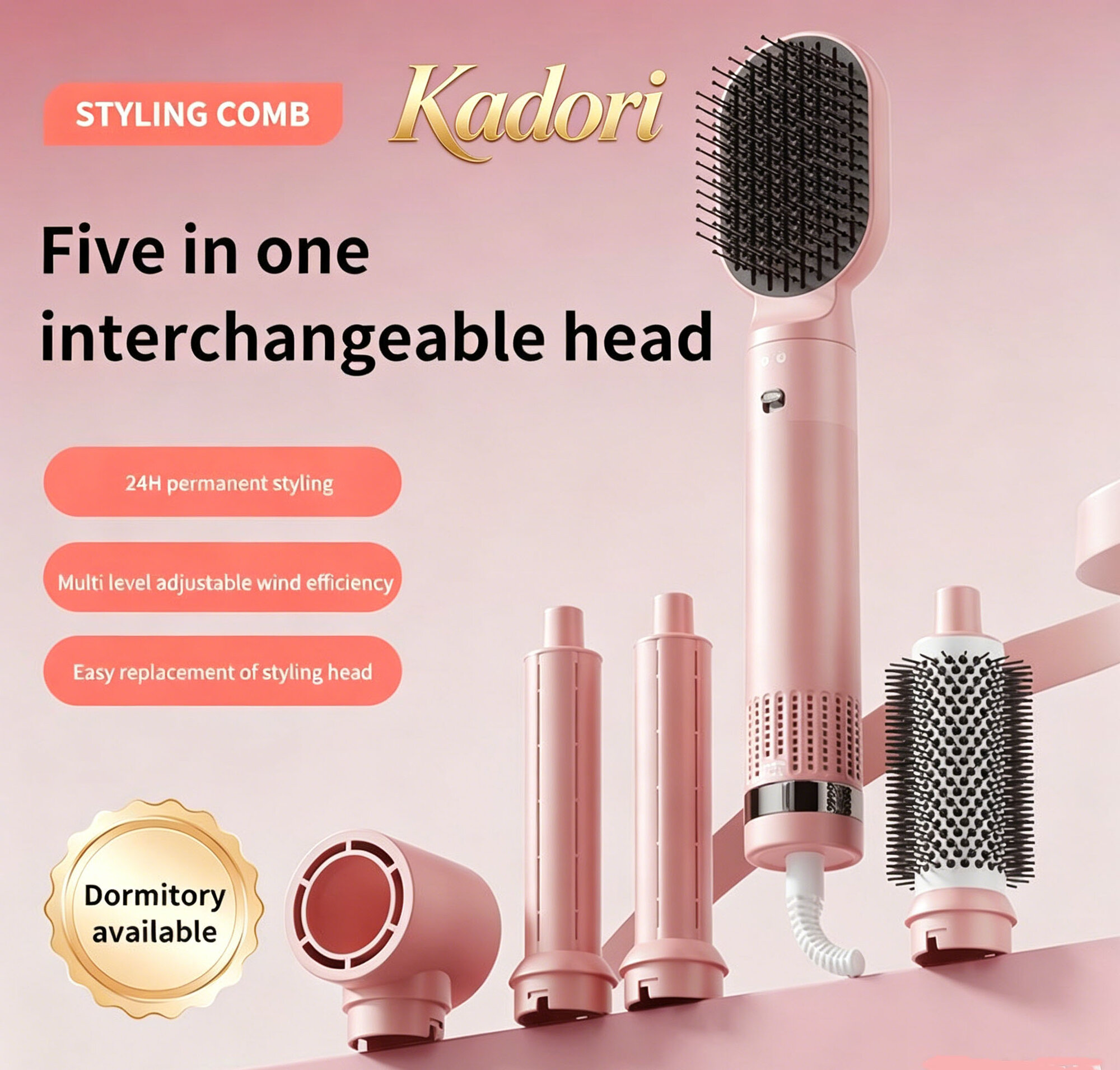 Фен Kadori "Все, что я люблю!", 5 функций, для укладки волос, белый