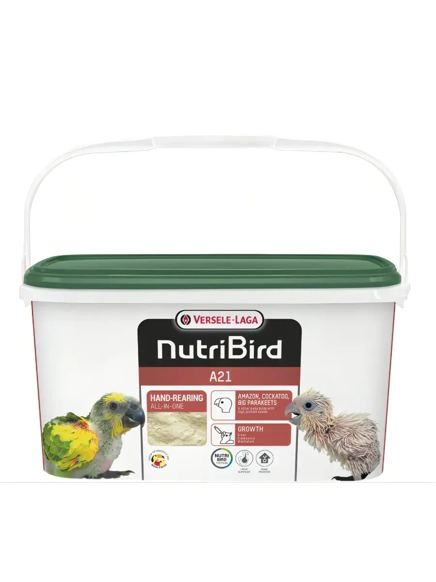 Корм NutriBird A21 Versele-Laga для ручного вскармливания птенцов, 3 кг. (Годен 02.2027)