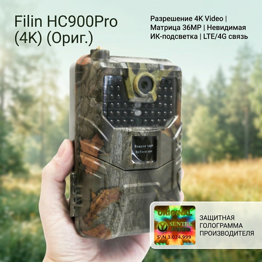 Уличная 4K/4G фотоловушка с записью видео Filin HC900Pro (4K)