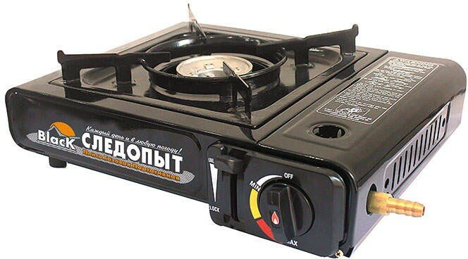 Плитка газовая Следопыт PF-GST-N10 Black настольная с переходником кейс, переходник в комплекте