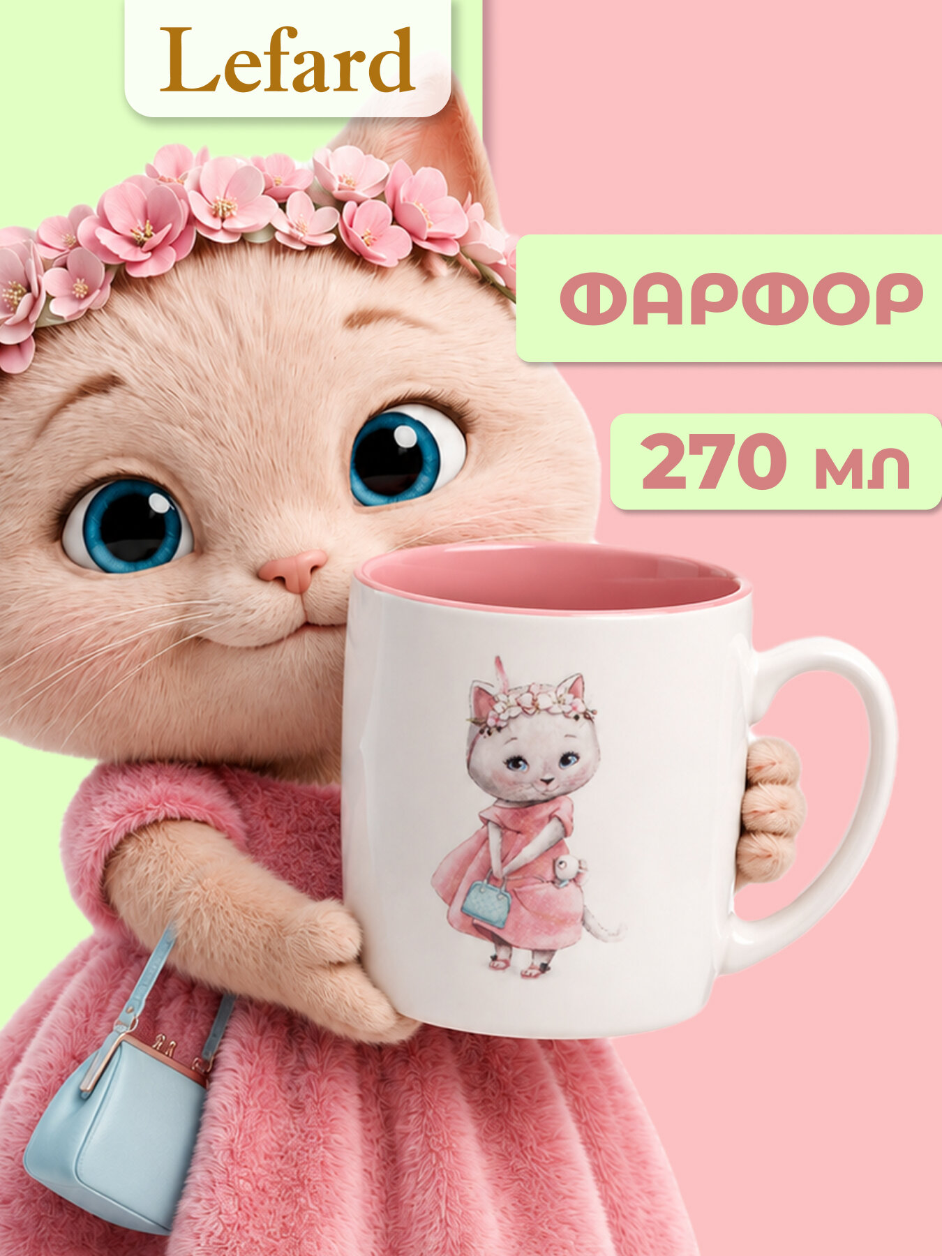 Кружка детская для девочки Lefard "Моя радость" 270 мл, фарфор