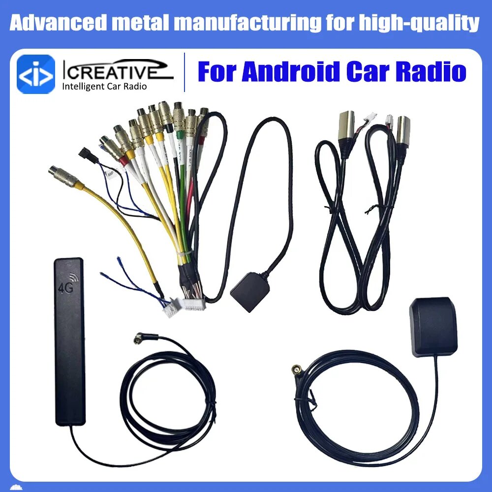 Android автомагнитола: RCA, 4G, AUX, GPS антенна