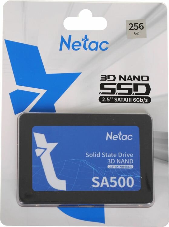 SSD 2.5" Netac 256Gb SA500 Series Retail (SATA3, up to 520/450MBs, 3D NAND, 120T — фото 1