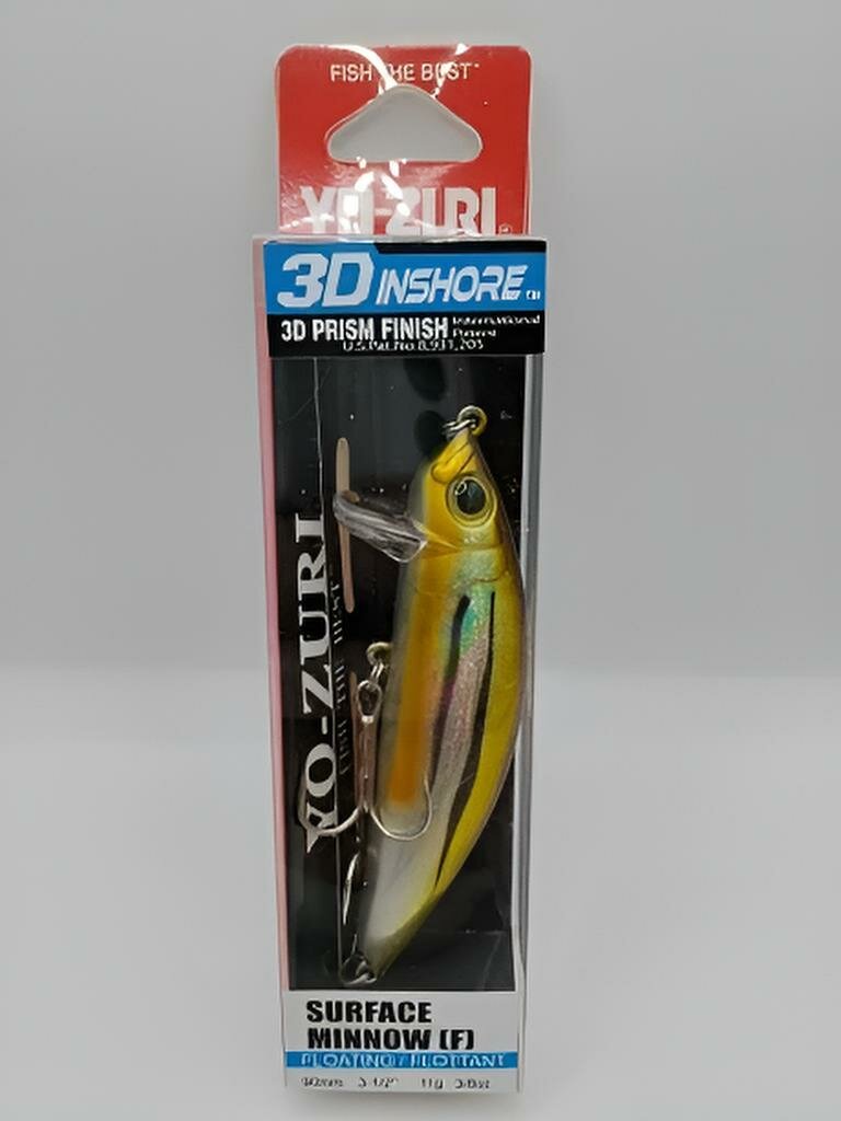Воблер минноу Yo-Zuri 3D Inshore Surface Minnow, 11 г, 90 мм, на щуку, окуня, судака, плавающий воблер