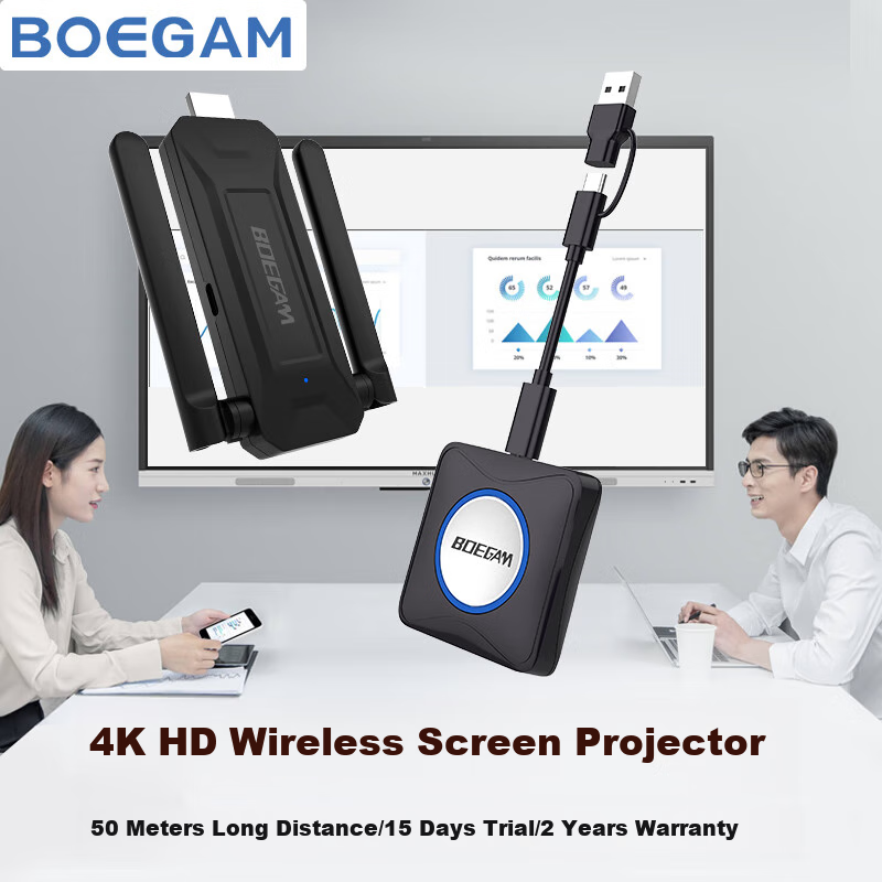 BOEGAM беспроводной 4K HDMI-модуль для зеркалирования экрана на смартфоны Apple и Android 50 метров без сети