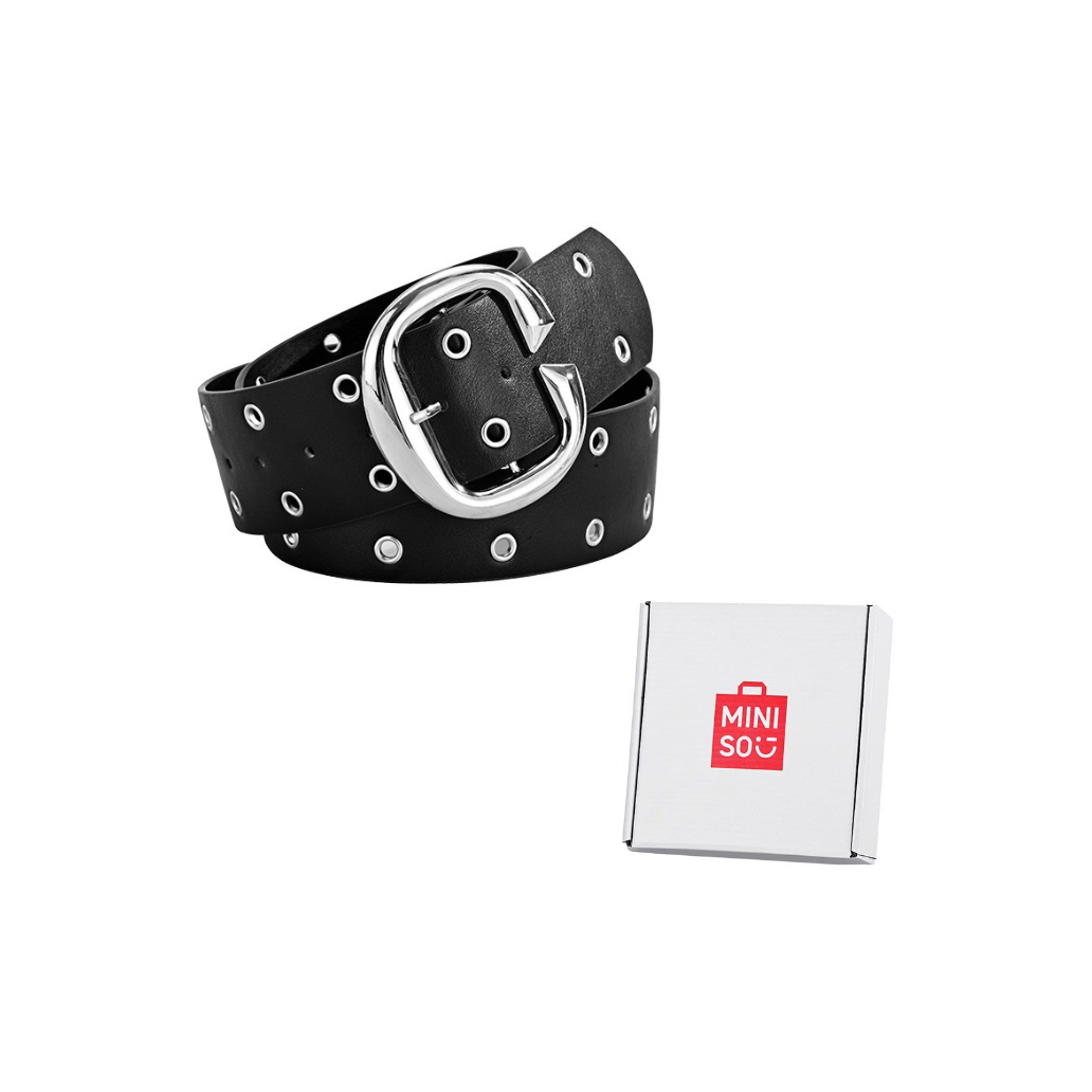 Miniso ПУ (полиуретан) Искусственная кожа Сплав Кожаные ремни Женские Черный 5,4CM 105