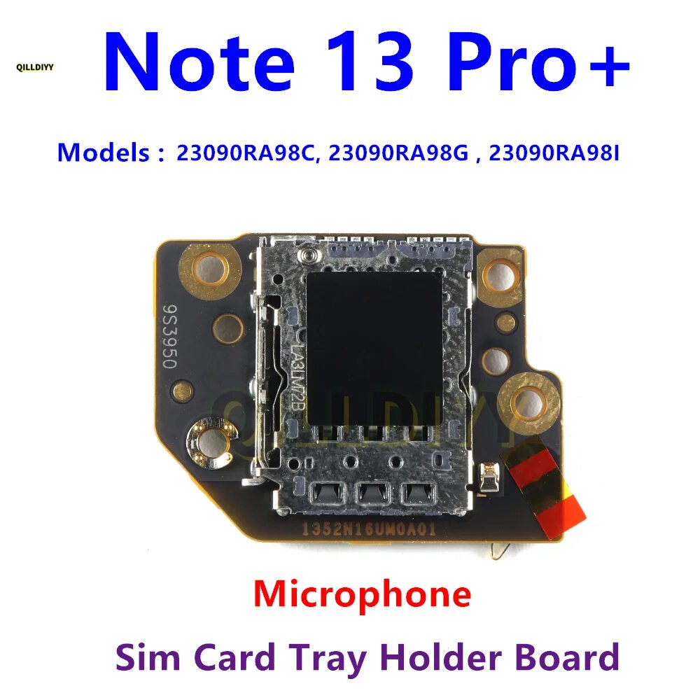 Для Xiaomi Redmi Note 13 Pro+ Note13 Pro Plus 5G: держатель SIM-карты, плата подключения, гибкий кабель микрофона