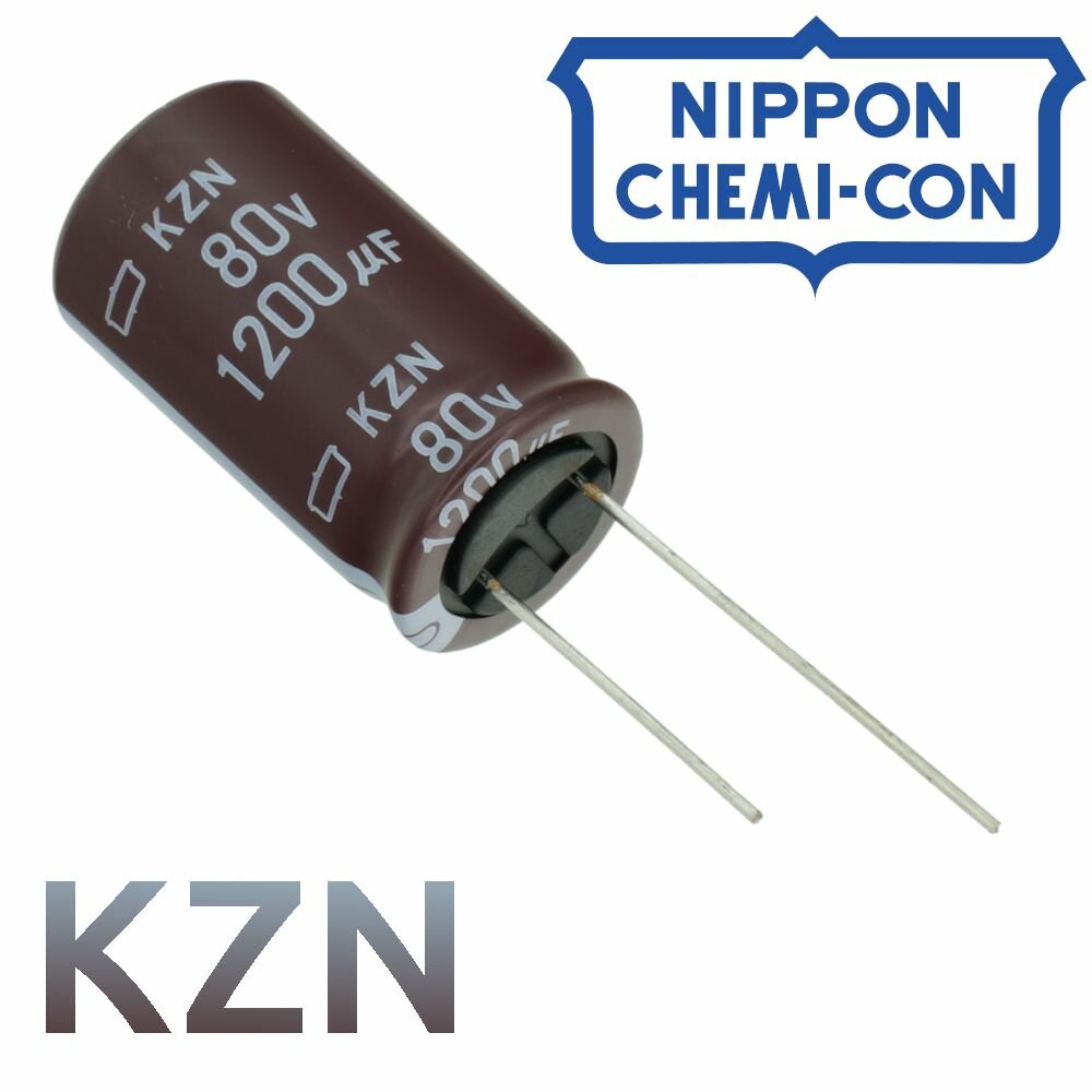 1200мкФ 80В / KZN / 18x31,5 / 105 С / конденсатор электролитический (5шт)