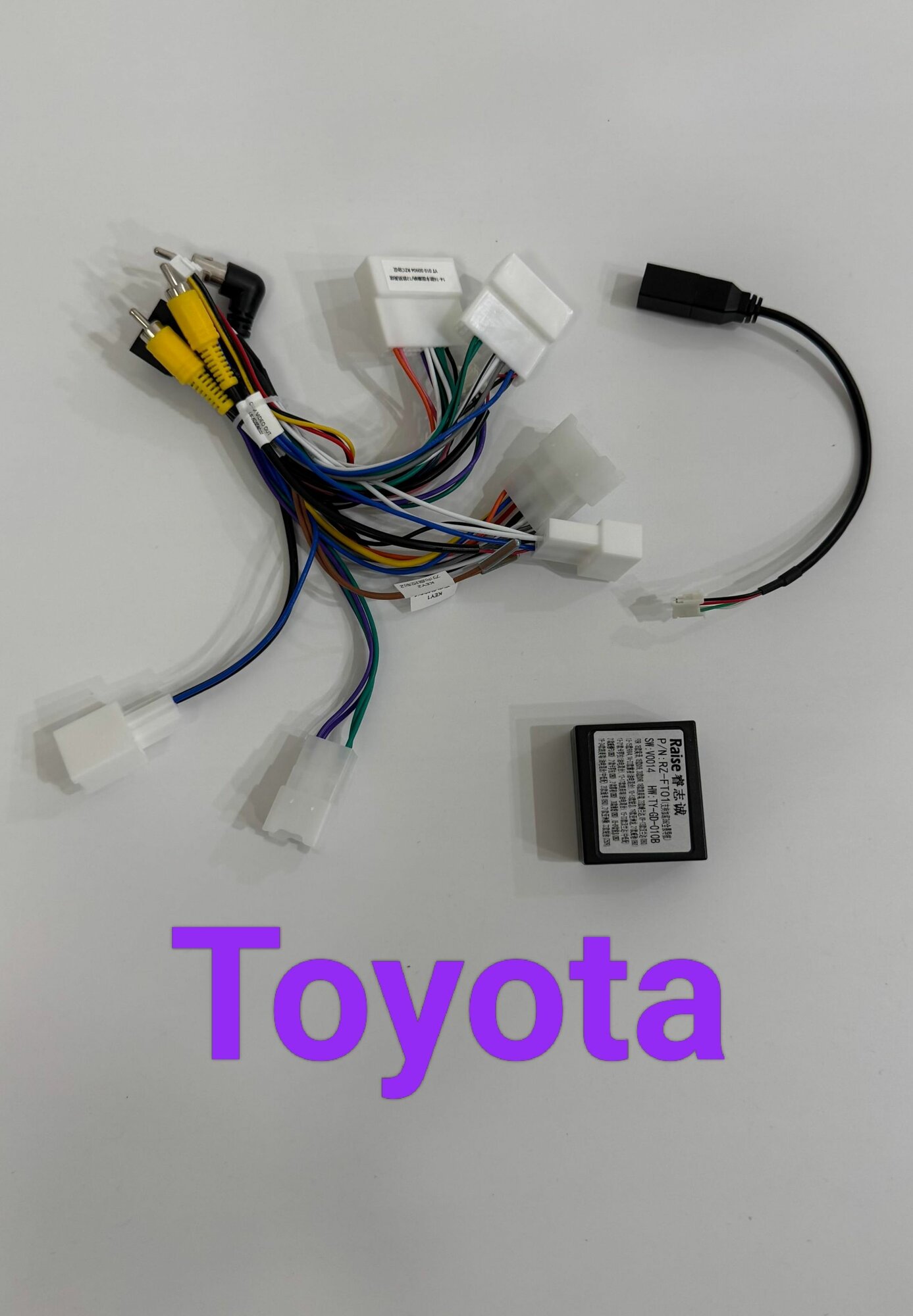 Разъем переходник 16 pin с Canbus Raise для подключения Android магнитолы в Toyota / Тойота