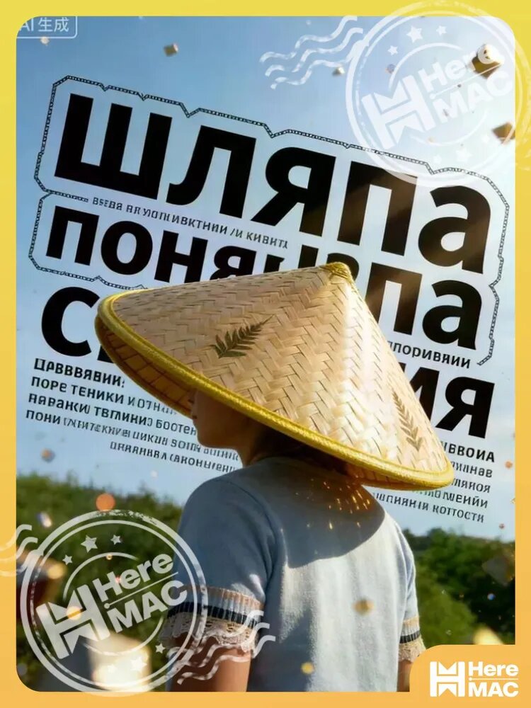 Вьетнамская конусная шляпа из бамбука диаметр 53 см Нон Ла; китайская соломенная шляпа для косплея Рейдена, карнавала и отдыха на даче; азиатский головной убор от солнца и дождя плетеный HEREMAC