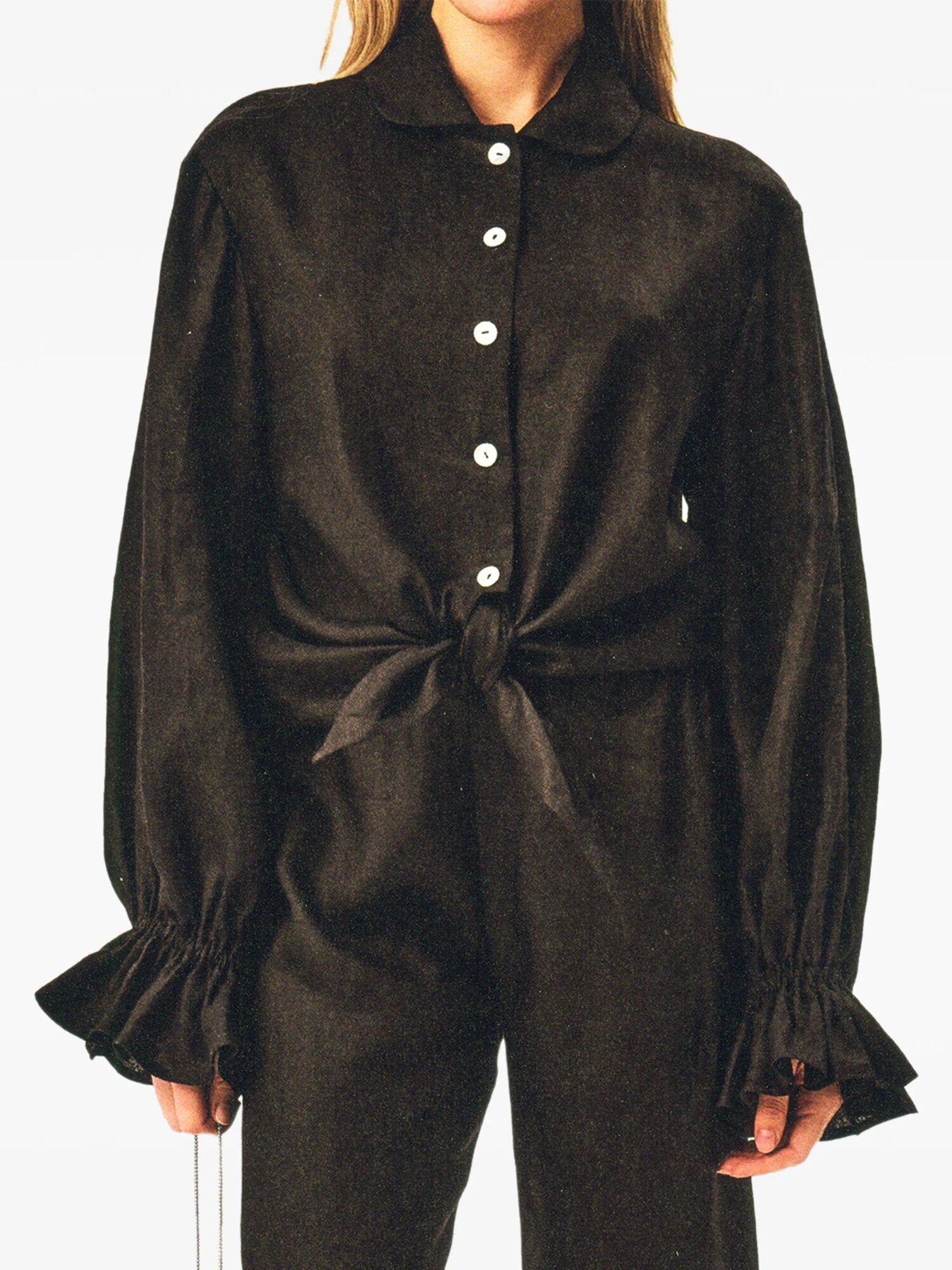 Брюки Rumba ruffled-trim tie-front lounge set