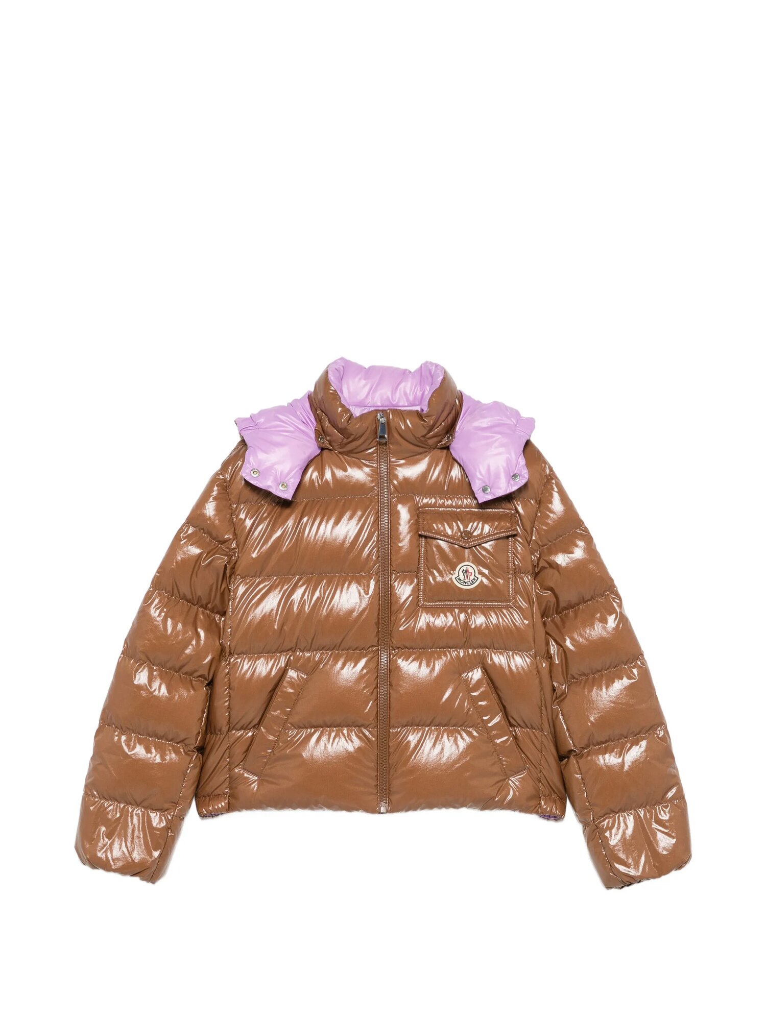 Куртка Logo-patch quilted zip-up hooded jacket