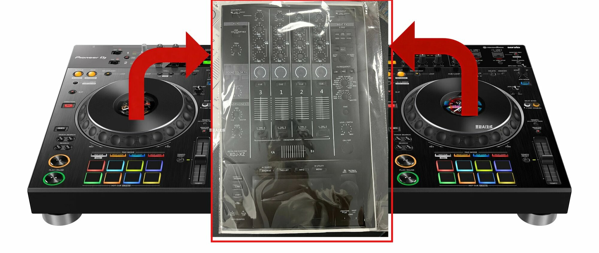 Pioneer XDJXZ плёночный контроллер black