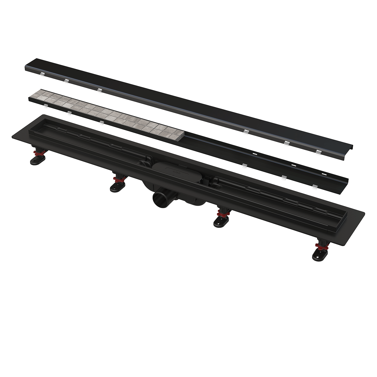 Душевой лоток Alcaplast APZ19BLACK-550 с решеткой цвет Черный матовый под плитку