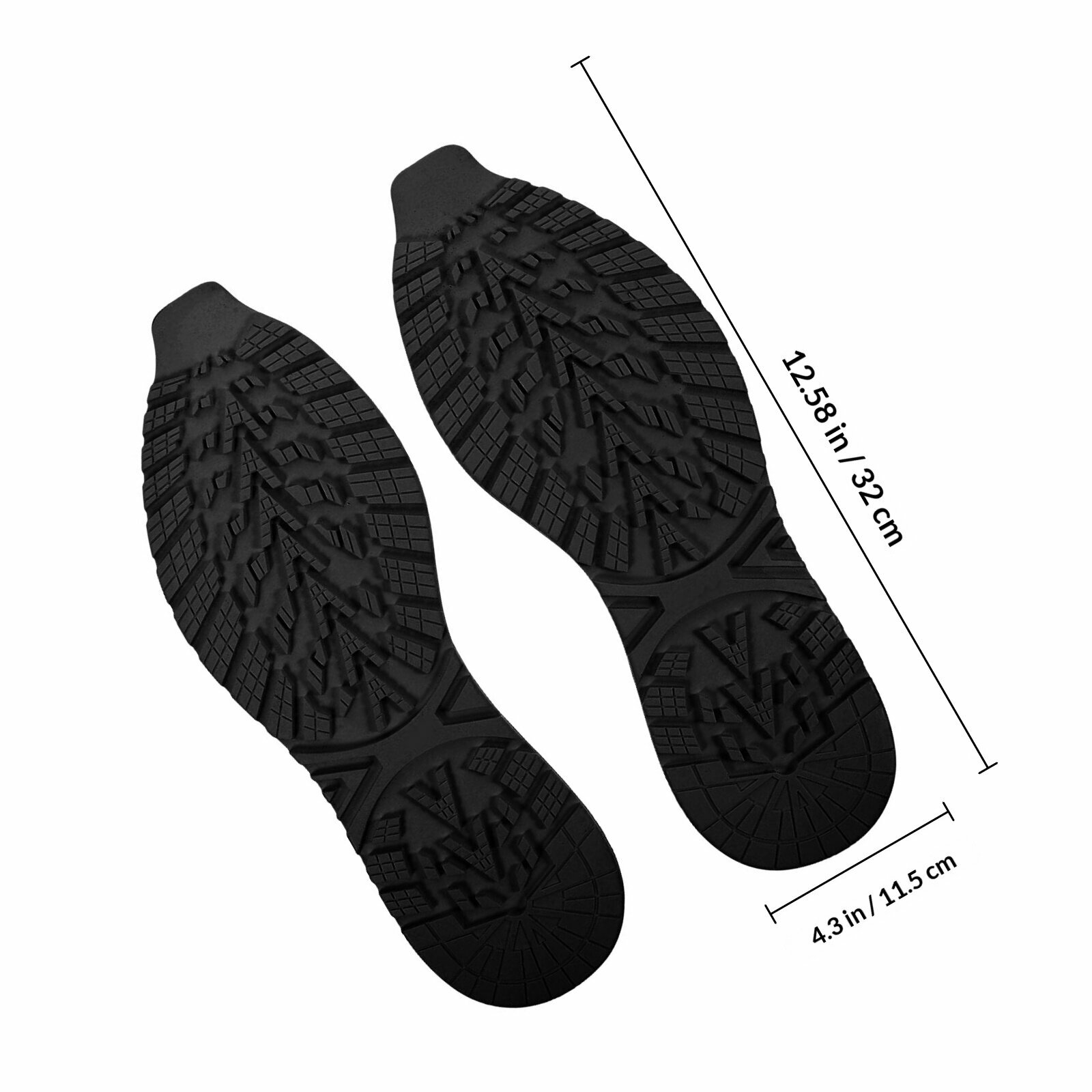 1 Pair Защита Дна Обуви Из Резины Для Ремонта Подошвы С Антискользящим Эффектом 32.00X22.50X0.30Cm