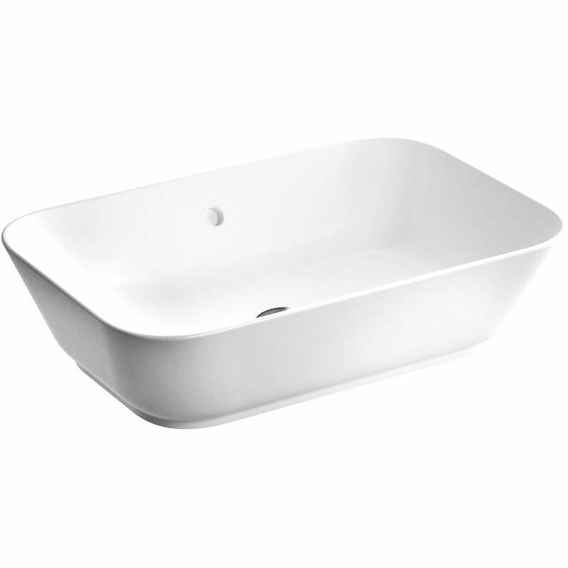 Раковина накладная Vitra Geo 60 7425B003-0012 Белая, фарфор, с переливом