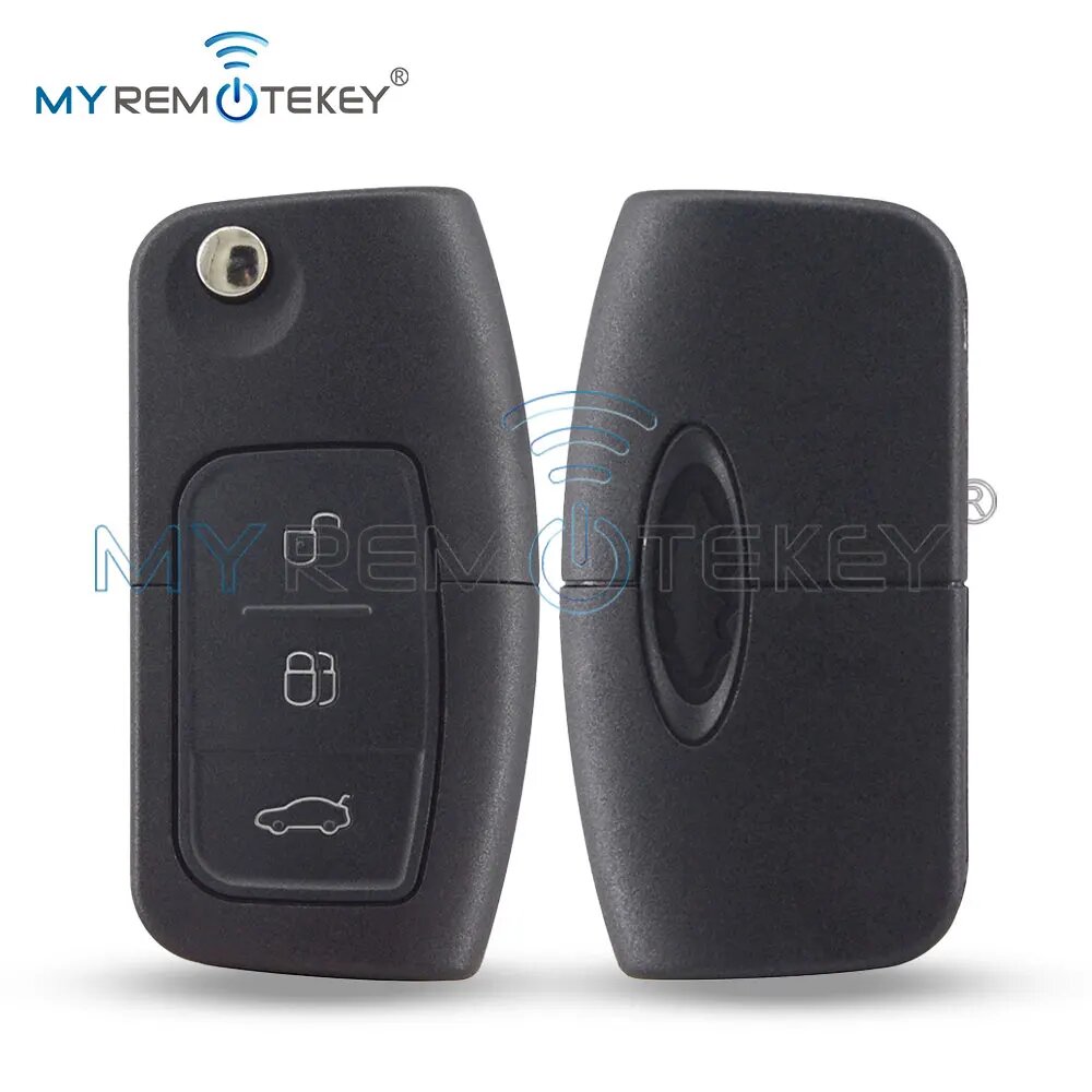 Корпус выкидного ключа MYREMOTEKEY с 3 кнопками HU101 для Ford Fiesta, Focus, Mondeo, C-Max, S-Max 2004-2012, складной автомобильный ключ-заготовка.
