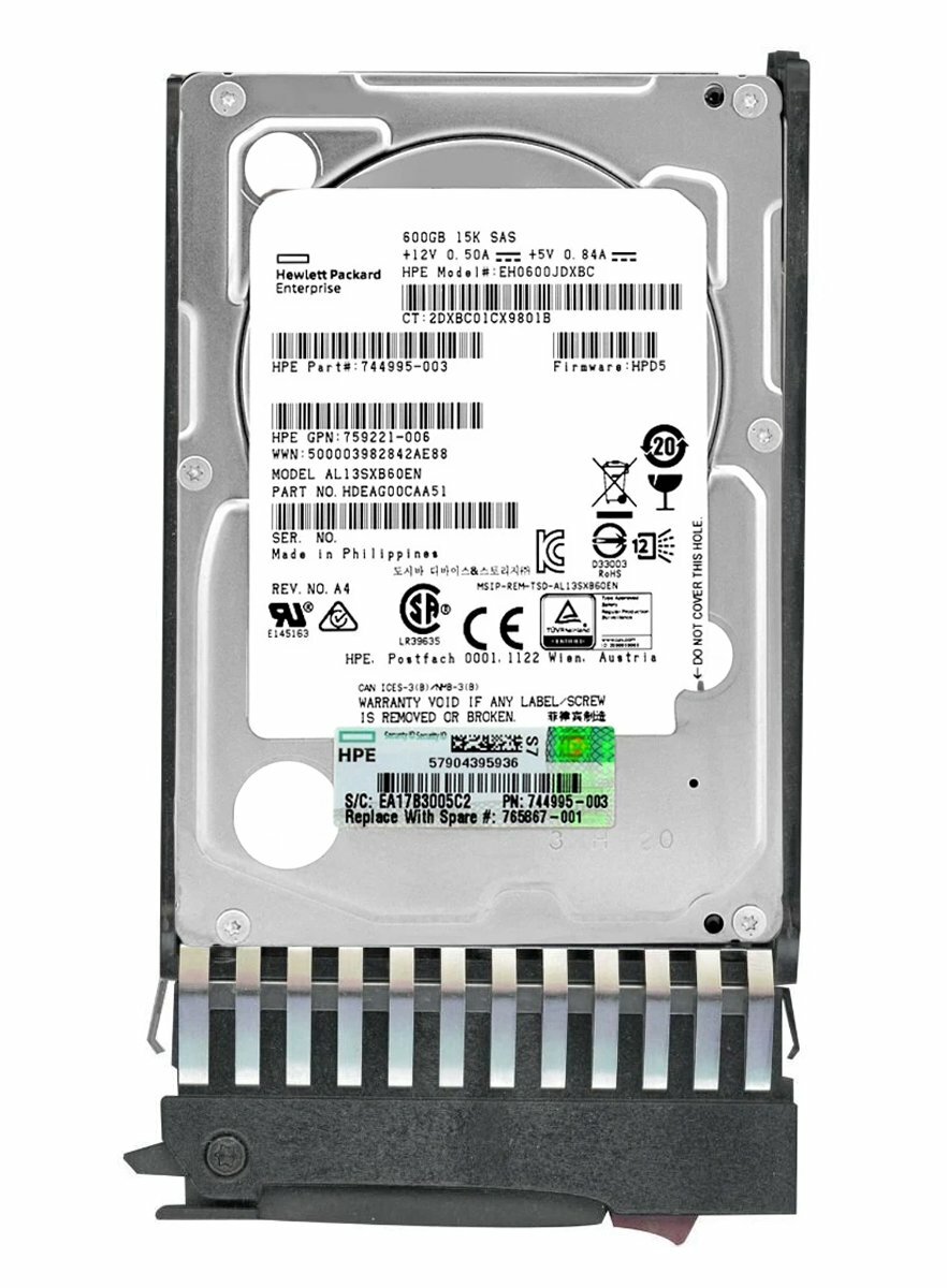 Жесткий диск HP 600Gb 15000 SAS 2.5" HDD 759221-006