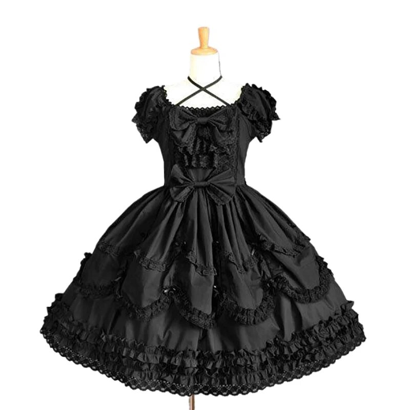 Черное платье Лолита S, Full Black