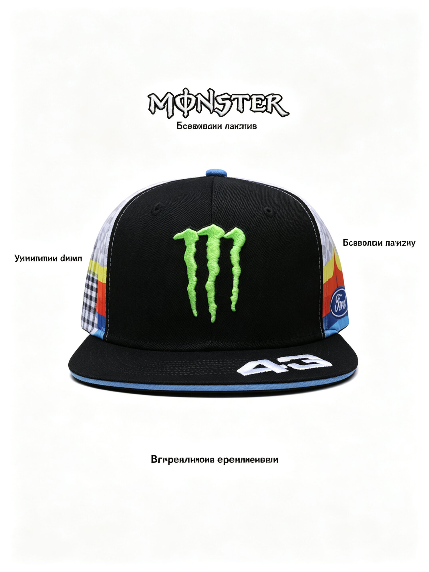Стильная кепка Monster Energy бейсболка для взрослых, размер головы 52-62 см, летний уличный головной убор,52-62cm, ветрозащитный, хлопок, охота, тактическое, рыбалка, защита лица, мужской, женский, лето, зима