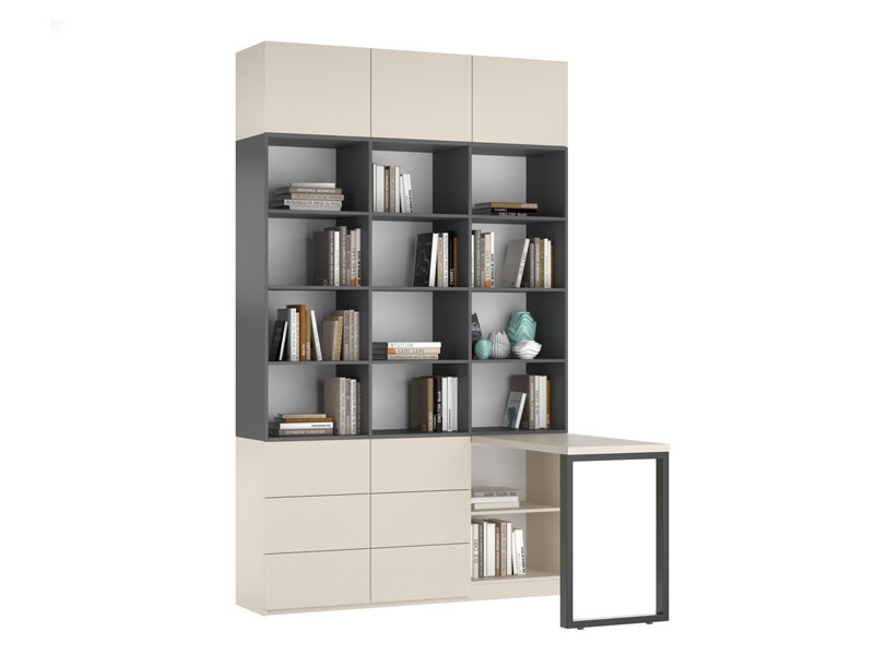 Компьютерный стол " Эрудит 3" 150/140х250х40/50 Серый графит / Кашемир