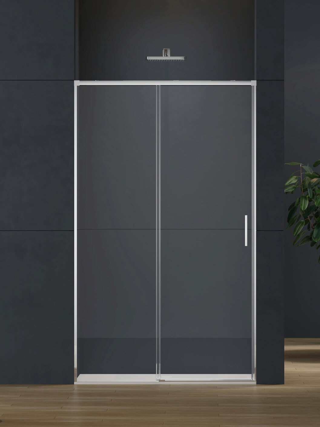 Душевая дверь в нишу Vincea Soft 2 VDS-3SO2110CL 110 см, профиль хром, стекло прозрачное